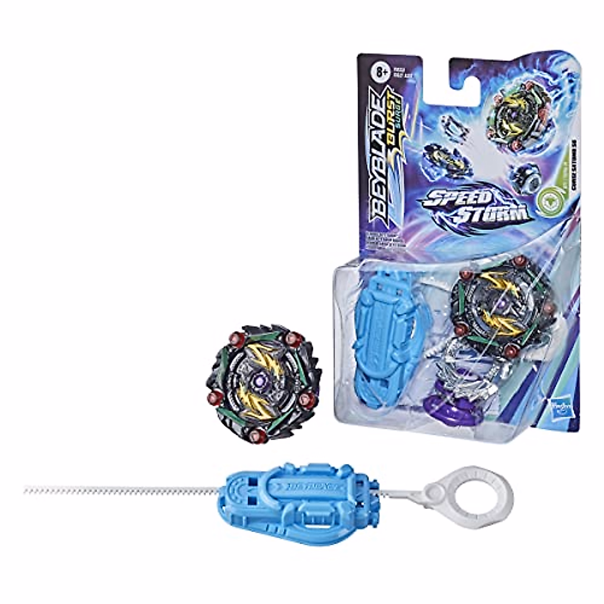Beyblade Burst Surge Speedstorm Curse Satomb S6 Spinning Top Starter Pack - Defense Type Battling Game Top with Launcher, Toy for Kids