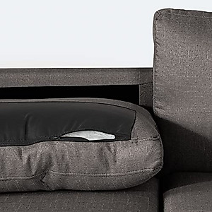 Casa Andrea Milano Modern Large Linen Fabric U-Shape Sectional Sofa, Double Extra Wide Chaise Lounge Couch