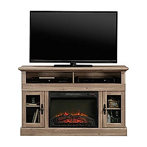 Sauder Barrister Lane Media Fireplace, for TVs up to 60", Salt Oak finish
