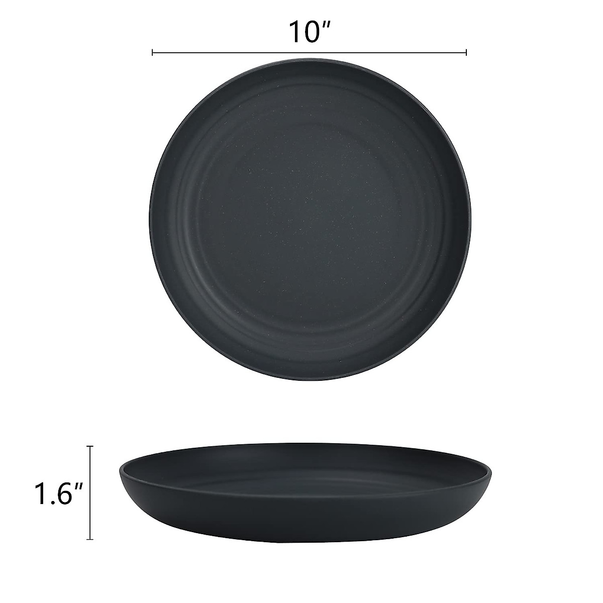 Homienly Deep Dinner Plates Set of 8 Alternative for Plastic Plates Microwave and Dishwasher Safe Wheat Straw Plates for Kitchen Unbreakable Kids Plates with 4 Colors (Stone Grey, 10 inch)