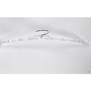17 inch Clear Plastic Dress Hangers (Case of 20) - Features a Chrome Swivel Hook and Notched Shoulders - Perfect for Lightweight Fabrics and Can Be Used for Retail Stores