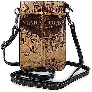 I Like Exercise Marauders Map Women Soft PU Leather Cellphone Purse Wallet Handbag Small Crossbody Shoulder Bag