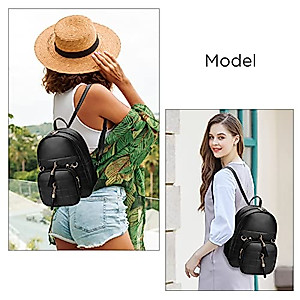 I IHAYNER Women Fashion Backpack Purses for Girls 2 PCS Multipurpose Design Handbags and Chain Shoulder Bag PU Leather Travel bag Brown