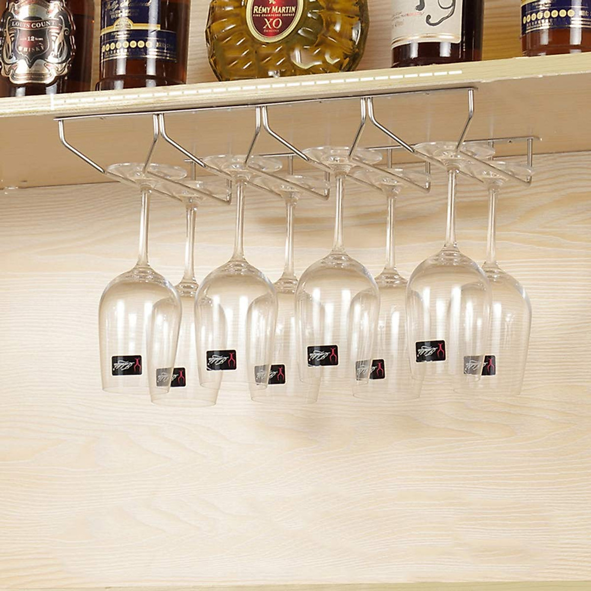 Wine Glasses Holder,Under Cabinet Stemware Wine Glass Rack Storage Holder 13.4 Inch Set of 2 Convenient collection Hanging Rack