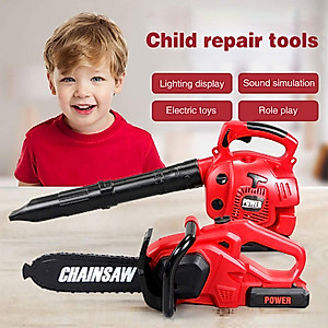 Leaf Blower Toy Tool Play Set Outside Construction Work Shop Toy Tool,Realistic Sounds and Wind,Pretend Play Series Outdoor Preschool Gardening Lawn Toy Gift for Toddler Baby Children Boys and Girls