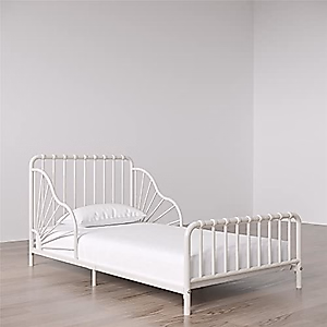 Little Seeds Quinn Whimsical Metal Toddler Bed, White