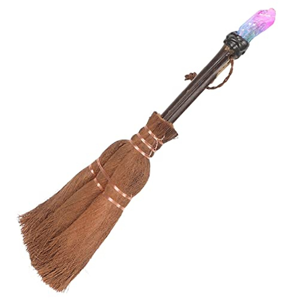 COLLBATH 4pcs Children's Mini Broom Mini Wizard Broom Dollhouse Miniature Brooms Broom Hanging Decoration Crystal Witch Broom Altar Ornament Halloween Brooms Decor Garden Car Palm Toy Room