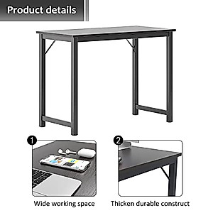 sogesfurniture Computer Desk 39.4 inches Sturdy Office Desk Meeting Desk Training Desk Writing Desk Workstation Desk Gaming Desk,Black