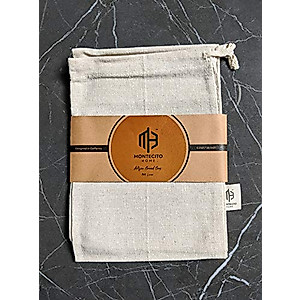 Set of 2 Extra Large Farmhouse Natural Linen 12"x15" Artisan Boule Bread Bags, Reusable Drawstring Bag for Homemade Bread Storage, Perfect for Bakers, House Warming, Reusable Food Storage