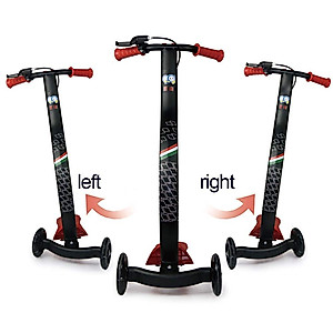 ygqtbc Swing Scooter Foldable Wiggle Kick Scooters Self Propelling Speeder Outdoor Sports with Height Adjustable Handlebar for Boys/Girl/Kids LED Light-Up Wheels (Color : Pink)