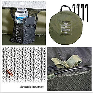 Bivy Tent Sleeping Net System for Outdoors, Camping, Home and Mesh Protection (OD Green)