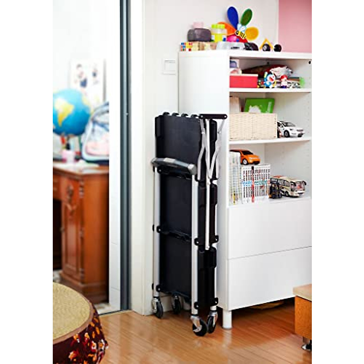 Olympia Tools 85-188 Pack-N-Roll Folding Collapsible Service Cart, Black, 50 Lb. Load Capacity per Shelf