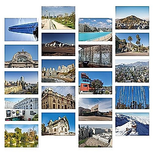 Dear Mapper Chile City Landscape Postcards Pack 20pc/Set Postcards From Around The World Greeting Cards for Business World Travel Postcard for Mailing Decor Gift