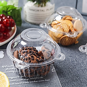 NPLUX 50 Pack Individual Cupcake Containers Plastic Cupcake Holders Deep Dome Cupcake Carrier