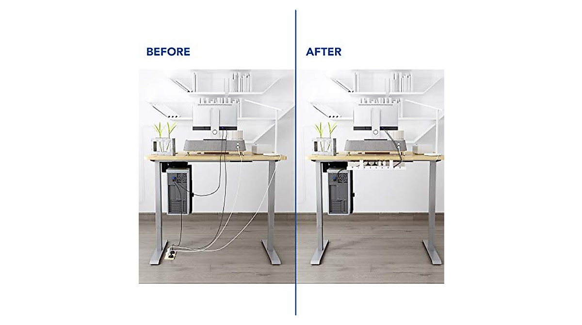 FLEXISPOT Under Desk Cable Management Tray, Metal Raceway Wires Cable ...