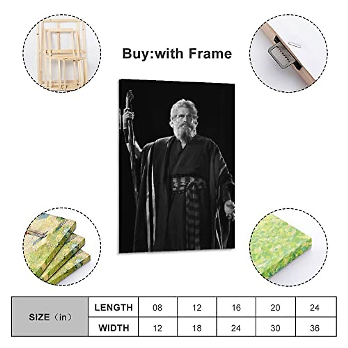 HAILAOB Film Actor Charlton Heston Home Decoration Canvas Painting Poster 12x18inch(30x45cm)