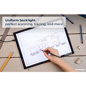 Photomyne Light Pad Backlight | Slides & Negatives viewer | Film Negatives & Old Slides Scanning Lightbox | Hands-Free Ultra-Thin Ultimate Brightness  (Includes USB Adapter) - Black