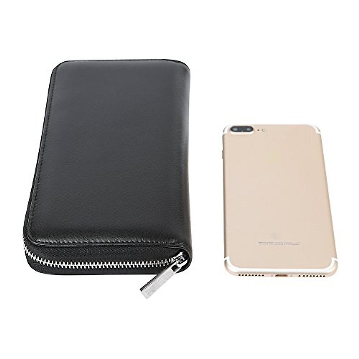 Cynure Women 36 Slots RFID Blocking Card Holder Large Long Leather Zipper Organizer Accordion Wallet,Black