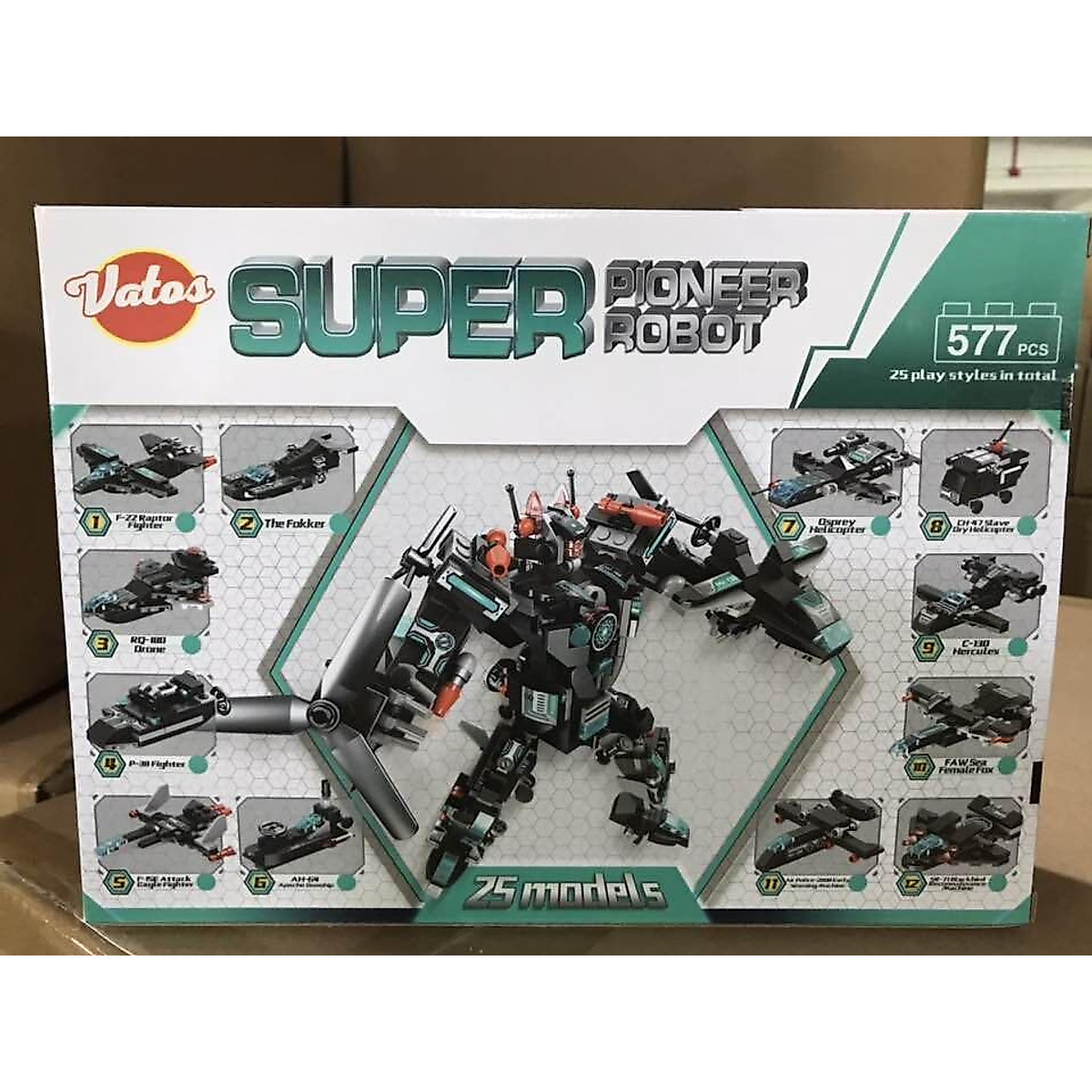 VATOS STEM Robot Building Toys, 577 PCS Construction Toys 25-in-1 STEM Toys for 6 Year Old Boys Creative Building Bricks Engineering Vehicles Blocks Kit for Kids Age 6 7 8 9 10 11 Year Old