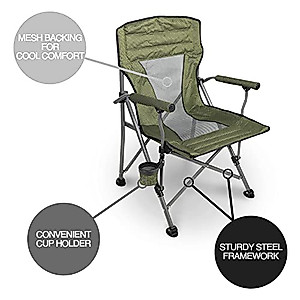 HCF Outdoor Products Company Four Season Oversize Deluxe Sports Arm Chair, Green