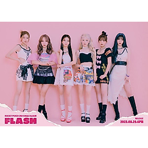 DREAMUS ROCKET PUNCH FLASH 2nd Single Album CD+Poster+Photobook+Photocard+Sticker+Message card+Tracking, Pink