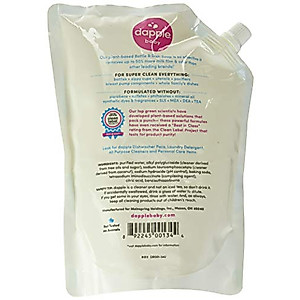 Dapple Refill Pack Baby Bottle and Dish Liquid, Fragrance Free, 34 Fluid Ounce