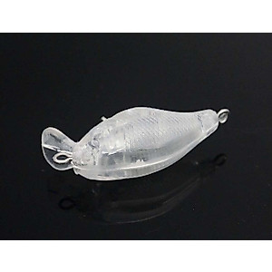 10PCS Unpainted 48mm 3.4g Lure with 4mm Free Fishing Eye Crankbait Baits Simulation Blank Body Clear Hard Baits Trout Salmon Minnow Lure Popper Lures Topwater Freshwater 413