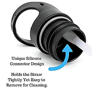 Straw Lid Compatible for Hydro Flask Standard Mouth, Simple Modern Ascent Lid with Straw. Replacement Cap Multi-Compatible with 1.91" Mouth 18 oz, 21 oz, 24 oz Insulated Water Bottle Flip Top (A-1 PC)