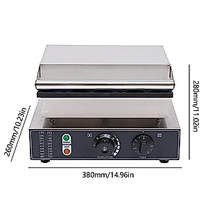 BEYANEE　Commercial Waffle Maker,Belgian Waffle Maker 1600W 110V,Electric Waffle Maker Machine Stainless Steel, Waffle Maker for Hotel Restaurant Bakery Coffee Shop