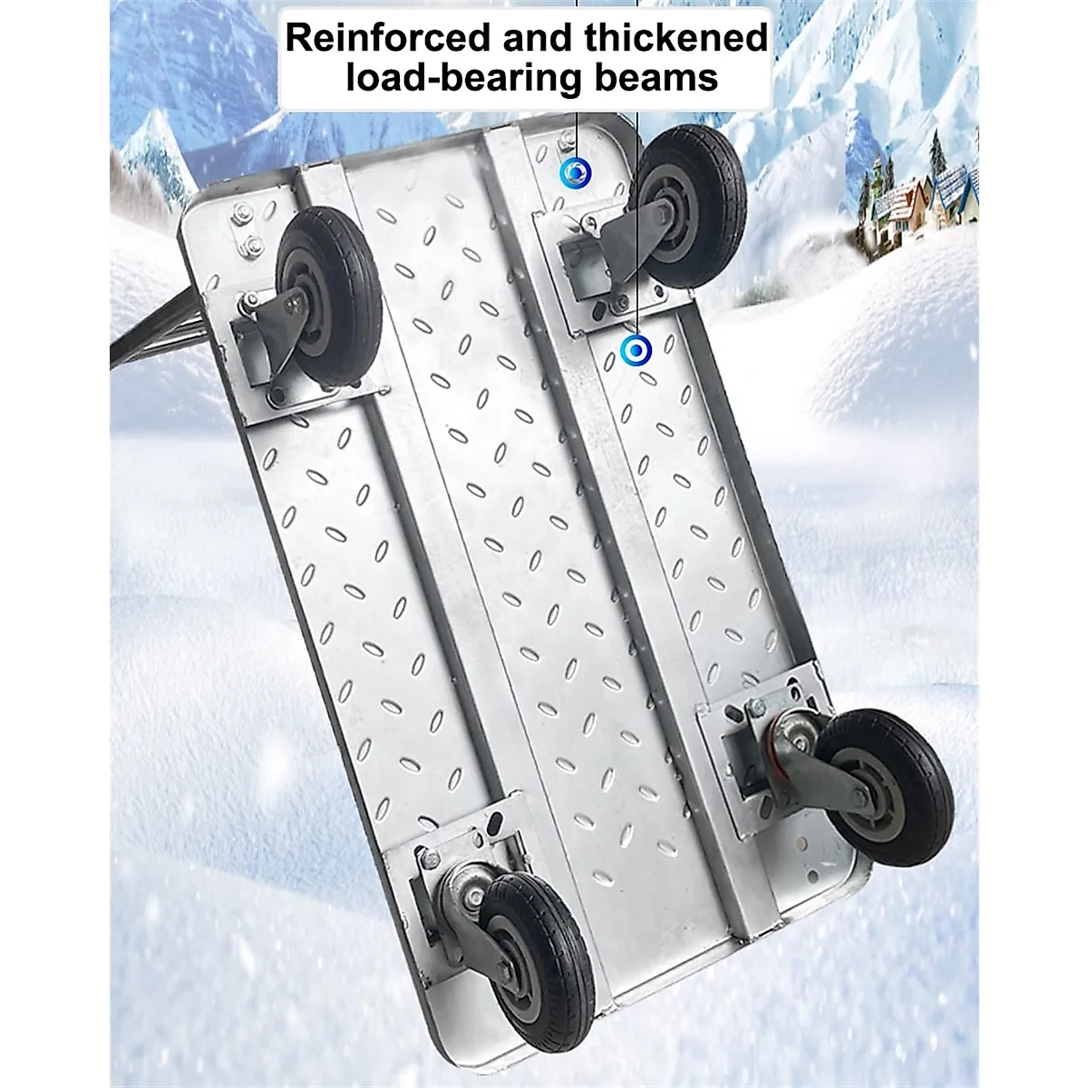 Generic Push carts on Wheels Heavy Duty, Hand Truck Foldable with castors, Multifunction Folding cart Made of Steel, Stable and Ergonomic (Color : B, Size : 90 * 60cm)