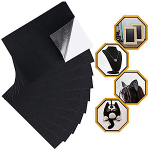 5PCS Black Self Adhesive Felt Sheets, Soft Velvet Sticky Back Felt for Jewelry Box and Drawer Liner, Art and Craft Making(A4 Size)