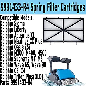 getalong Spring Filter Cartridges Compatible for Dolphin M500, M200, M400, Wave 90, ve 65, Oasis Z5, Sigma, C3,C4,Nautilus CC Plus Robotic Pool Cleaners, Part Number: 9991433-R4