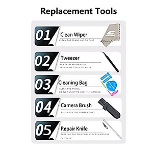 GVKVGIH Camera Lens Covers Replacement for iPhone 13 Pro & 13Pro Max Back Camera Len Glass Replacement with Double-sided Adhesive & Repair Tool Kit (For 13Pro/13Pro Max)
