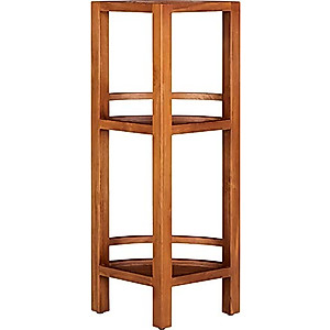 Signature Hardware 453410 Yuhan 12-1/4" Teak Wood Bathroom Shelf