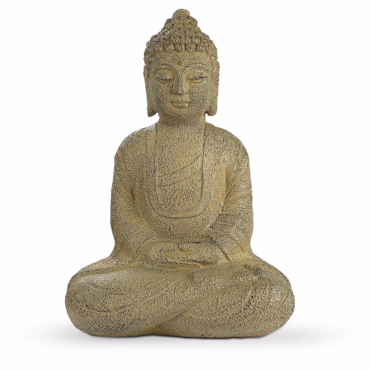 Giftchy Meditating Buddha Statue, Zen Buddha Figurine in Earth Yellow Finish, Buddha Sculpture for Home & Garden Decorations (14" H)