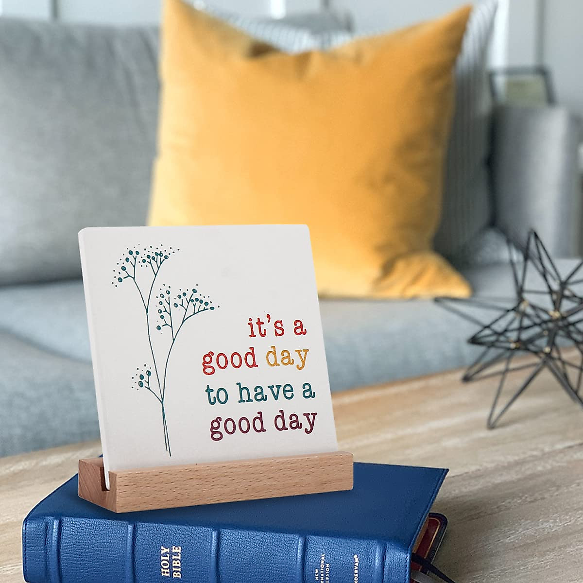 Positive Decor Motivational Gifts for Women, It's a Good Day Sign Inspirational Desk Art Decor, Emotion cheerful Support Mindset Good Vibes Decoration for Home Office