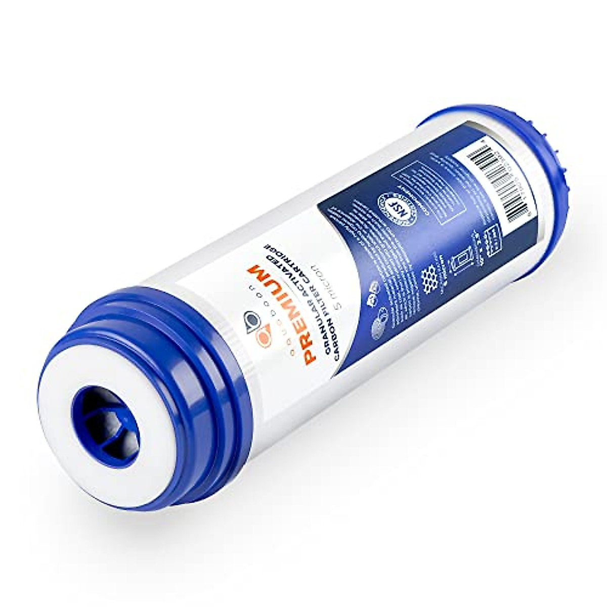 Aquaboon Premium 5 Micron 10" x 2.5" Coconut Shell Granular Activated Carbon (GAC) Water Filter Replacement Cartridge, 6 Pack