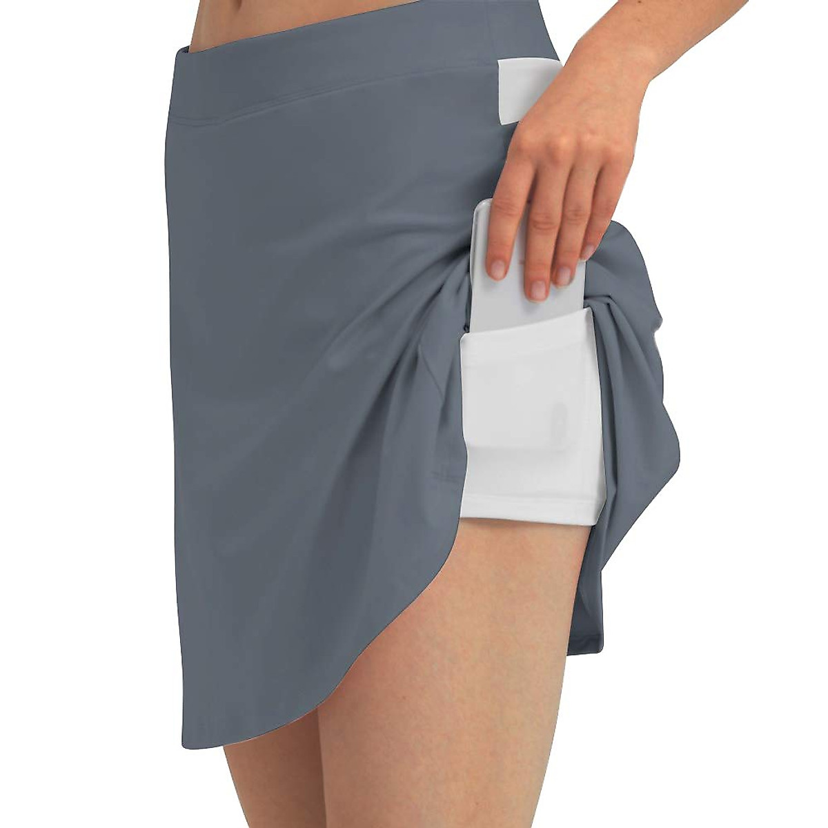 PCGAGA Pleated Tennis Skirt for Women Women's High Waisted Golf Skirt with Inner Shorts Pockets Golf Skirts Grey