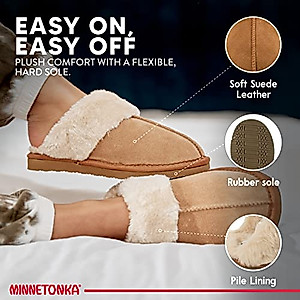 Minnetonka Womens Chesney Slipper, Cinnamon, Size 6 Wide