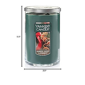 Yankee Candle Aromatic Orange & Evergreen Scented, Classic 22oz Large Tumbler 2-Wick Candle, Over 75 Hours of Burn Time