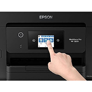 Epson Workforce Pro WF-3820 Wireless All-in-One Color Inkjet Printer, Black - Print Scan Copy Fax - 4800 x 2400 dpi, 21 ppm, 8.5 x 14, 35-Sheet ADF, Auto 2-Sided Printing, WiFi Direct, USB, Ethernet