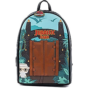 Loungefly POP Jurassic Park Gates Womens Double Strap Shoulder Bag Purse,One Size, Multi