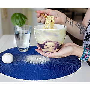 Bowl Bop Cherub Fine Art Japanese Ceramic Dinnerware Set | Includes 16-Ounce Ramen Noodle Bowl and Wooden Chopsticks | Asian Food Dish Set for Home & Kitchen