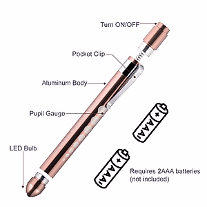 Sunchova Medical Penlight and Pupil Gauge for Medical Nurses,Doctors,Nursing Students and EMT's