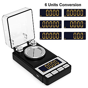 Milligram Scale 50g / 0.001g, Reloading Scale with 2X 20g Calibration Weight, High Precision Jewelry Scale with Large LCD Display, MG Scale for Gold Medicine Powder, Battery Included
