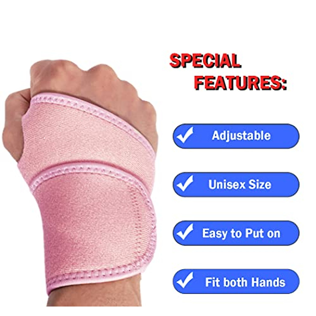 NuCamper Wrist Brace Carpal Tunnel for Men Women Fit Left and Right Hand,Lightweight Adjustable Wrist Support Brace for Tendinitis,Sprains Arthritis,Pain Relief,Compression Wrist Wrap for