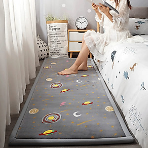 Loartee Coral Velvet Area Rug - 1&quot; Thick Memory Foam Baby Play Mat, Washable Toddler Carpet, Home Decor for Living Room, Nursery, Kids Bedroom, Astral Gray, 4&#039;3&quot;x6&#039;3&quot;