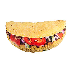 ZIGFRUIT Taco Plush Pillow Mexican Food Funny 3D Giant Food Plush Stuffed Pillow Novelty Throw Cushion Stuffed Animal Toy 23"