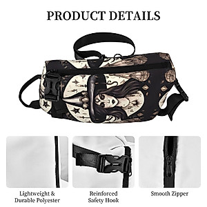PIXOLE Magic Witch Witchcraft Bohemian printed Sling Crossbody Backpack Shoulder Bag for Men Women,for Outdoor Walking Travel