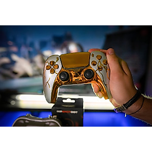 MODDEDZONE Wireless Controller for PS5 with Exclusive and Unique Designs Compatible with PlayStation 5 - The Ideal Christmas Gift for Gaming Enthusiasts - Expertly Crafted in USA Gold Thunder